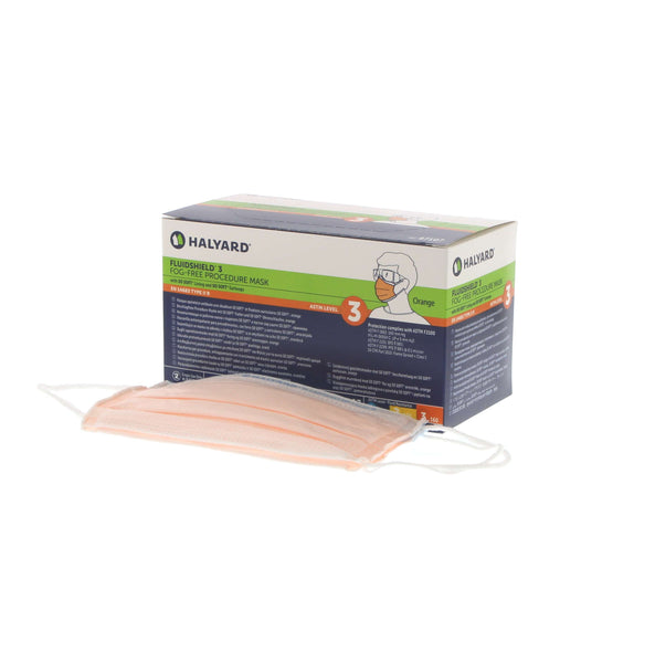 HALYARD - 47107 - ASTM Level 3 FLUIDSHIELD Procedure Mask, Orange - Ca ...